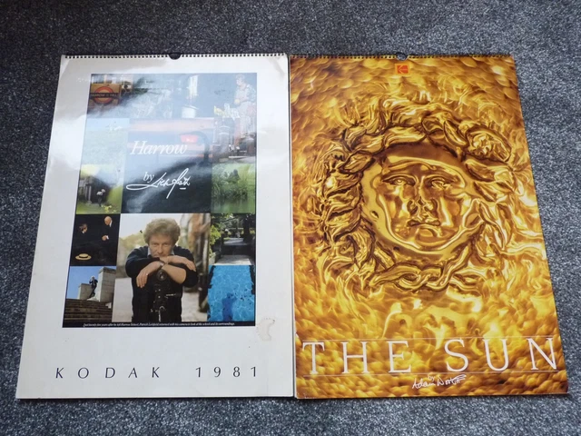 2 X RARE Vintage Camera Photography Calendar Kodak 1981 & 1984 Adam ...