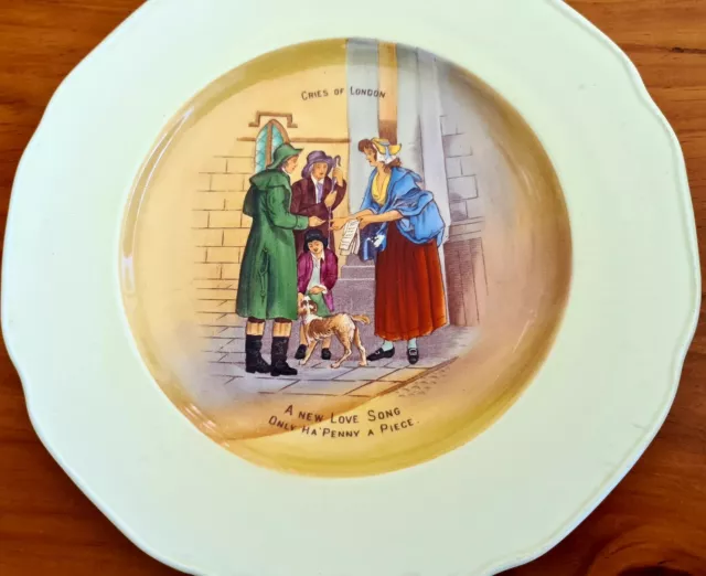VINTAGE CROWN DEVON Fieldings Made in England Cries of London Plate ... VINTAGE CROWN DEVON Fieldings Made in England Cries of London Plate ...