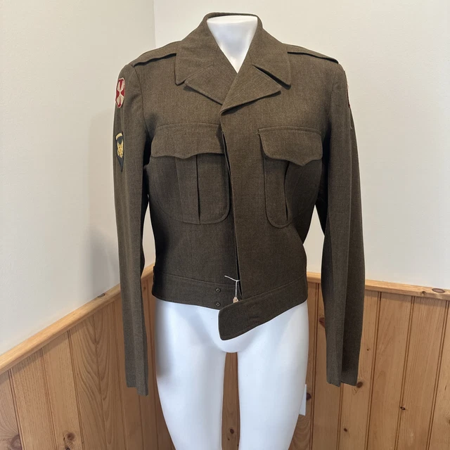 VINTAGE WW2 US Army Officer's Wool Ike Field Jacket Coat Mens 38L Air ...