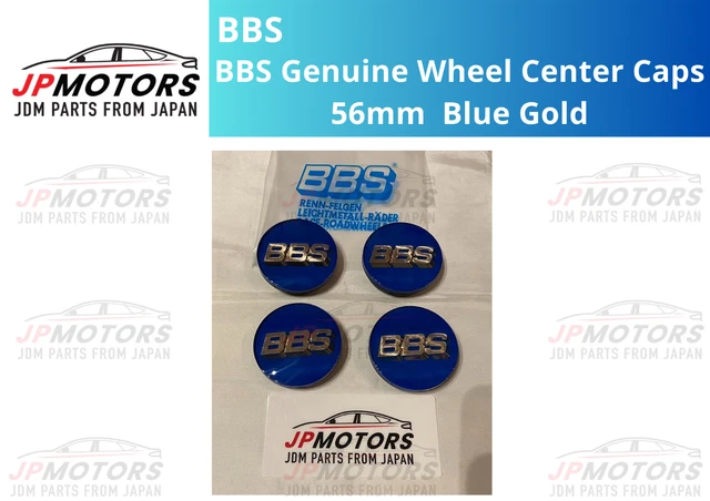 BBS WHEEL CENTER Caps 56mm Genuine Emblem Blue Gold 3D Logo P5624203 ...