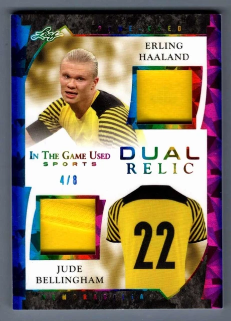 ERLING HAALAND JUDE Bellingham 2022 In The Game Used Dual Relic Jersey ...