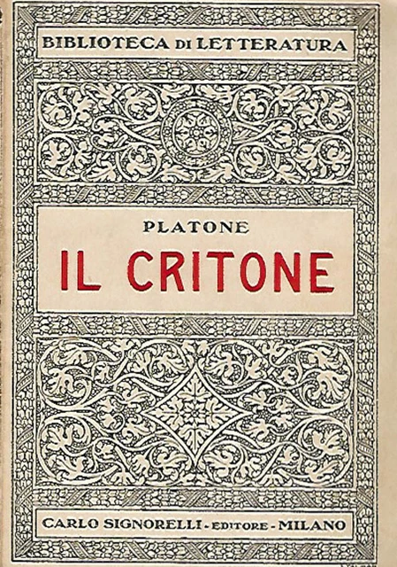 IL CRITONE. . Platone. 1941. . EUR 6,00 - PicClick IT