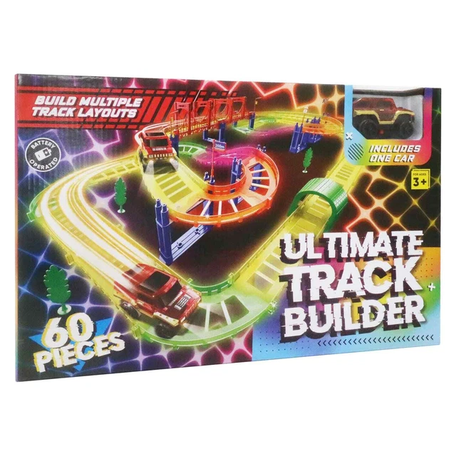 60PC ULTIMATE LIGHT-UP Track Double Bridge System With 1 Car Ideal Gift ...