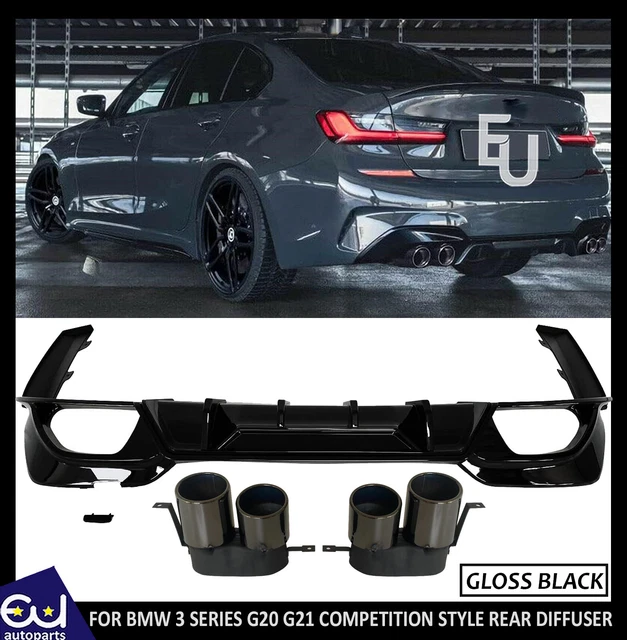 COMPETITION STYLE REAR Diffuser Tail Pipe For Bmw 3 Series G20 G21 Quad ...