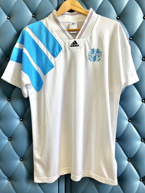 MAILLOT VINTAGE OLYMPIQUE Marseille OM 93 1993 anniv. 25 ans Adidas ...