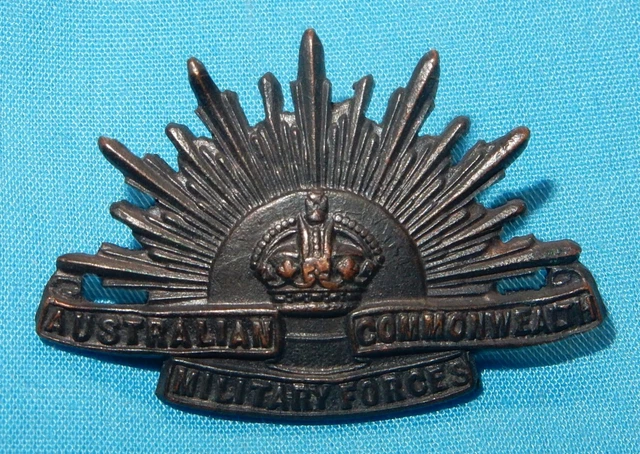WW1 ERA AUSTRALIAN Commonwealth Forces Military Collar Badge World War ...