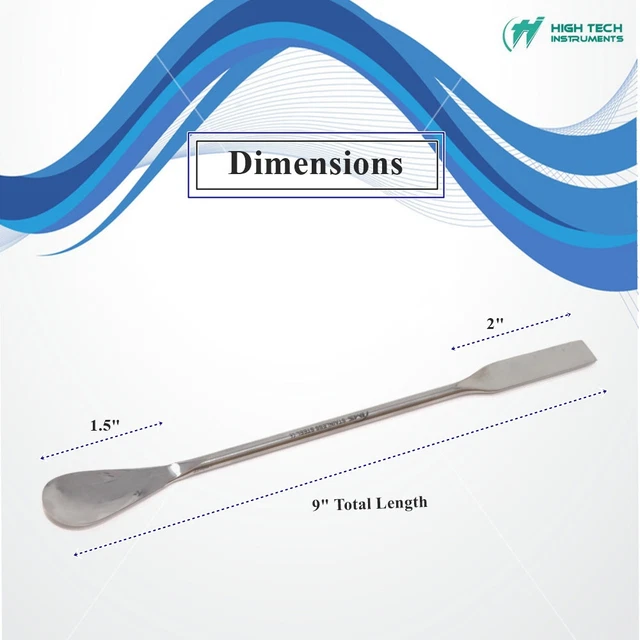2 PC LAB Spatula Double Ended Sampling Spoon Scoop Square 6"+ 9 ...