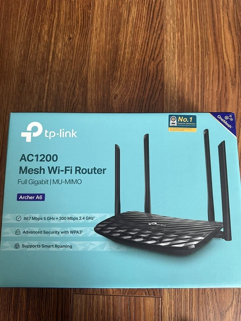 TP-LINK ARCHER A6 AC1200 1200Mbps Wireless MU-MIMO Gigabit Wi-Fi Router ...