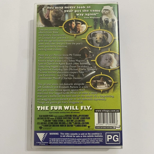 CATS & DOGS (VHS, 2001) Kids Movie Video Tape Roadshow Warner Brothers ...