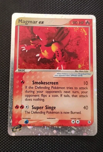 CARTA POKÉMON MAGMAR Ex 100/109 RARA ENG EX RUBY & SAPPHIRE NO ...