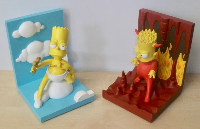 THE SIMPSONS - Devil/Angel Bart - Book Ends - 1999 (Very Rare) £99.99 ...