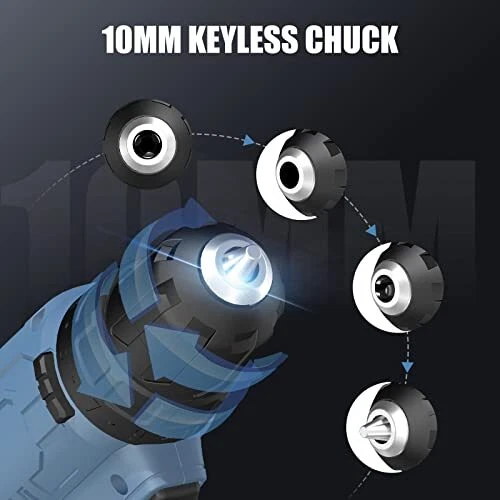 C P CHANTPOWER Cordless Drill Set, 20V Power Electric Drill/Driver with ...