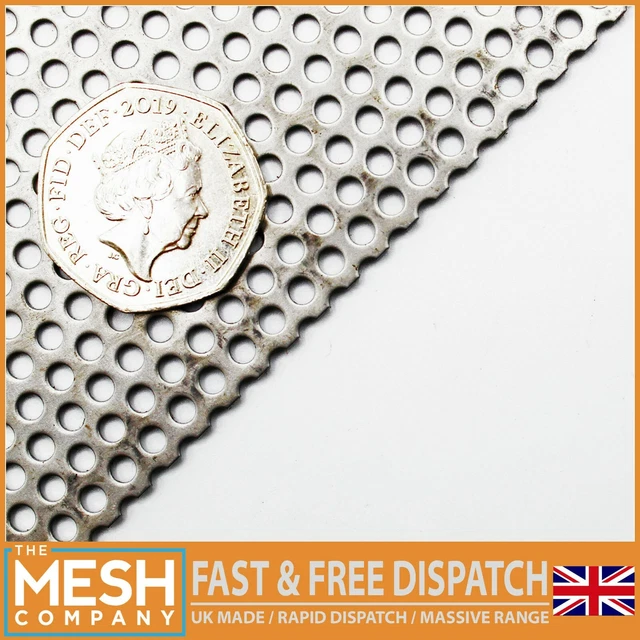 THE MESH COMPANY Mild Steel Perforated Metal Sheet | 3mm Hole x 5mm x ...