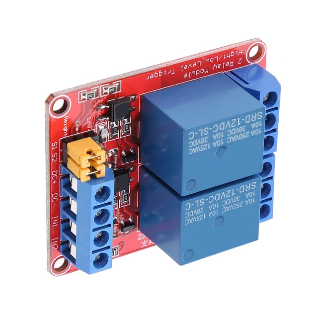2 CHANNEL RELAY Module With Optocoupler Isolation High And Low Level ...