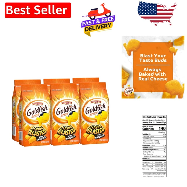 PEPPERIDGE FARM FLAVOR Blasted Xtra Cheddar Crackers, 6.6 oz Bag, Pack ...