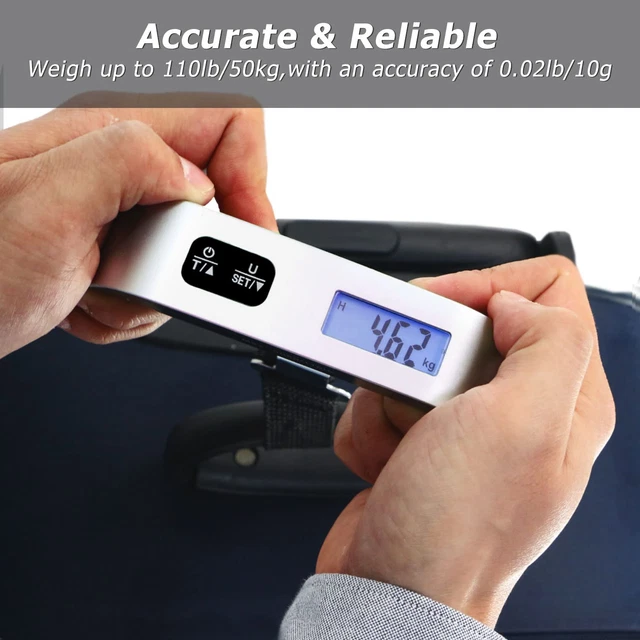 LUGGAGE SCALE, PORTABLE Digital Hanging Baggage Scale for Travel ...