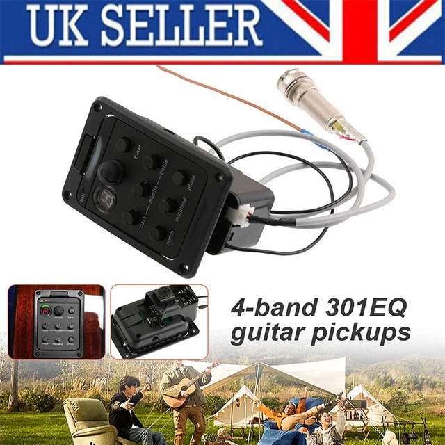 FISHMAN 4 BAND 301 EQ Tuner Piezo Mic Presys Blend Acoustic Guitar ...