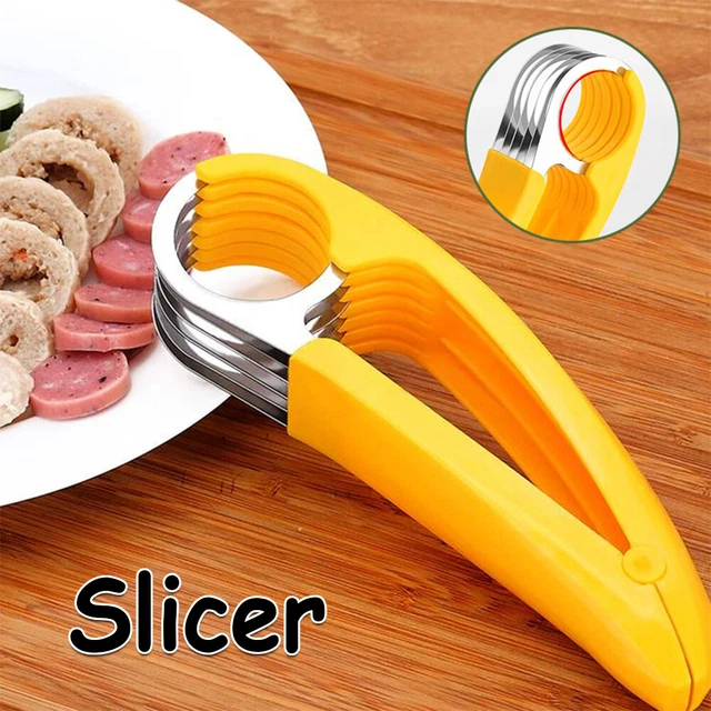 VEGETABLE FRUIT SLICER Banana Cutter Chopepr with Ergonomic Handle~-· £ ...