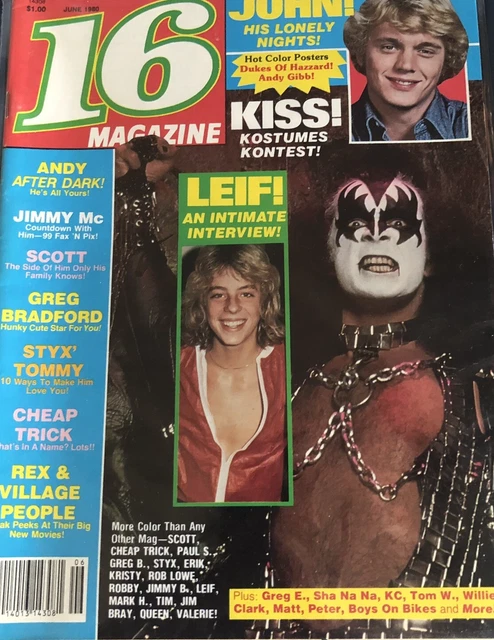 1980 JUNE 16 Teen Magazine KISS Paul Stanley Dukes of Hazzard Andy Gibb ...