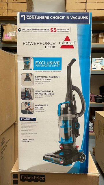 BISSELL POWERFORCE BLUE Helix Bagless Upright Vacuum Cleaner ...