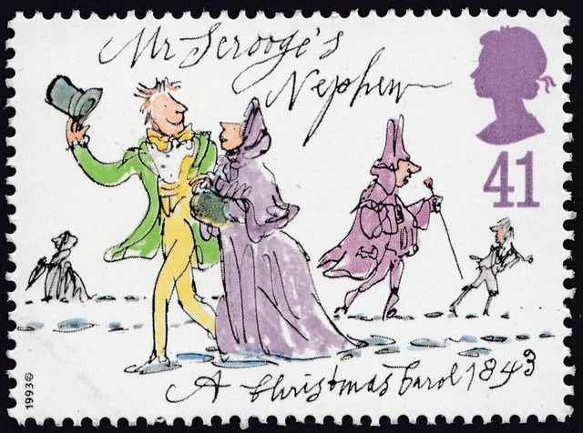 DICKENS - SCROOGE'S Nephew Quentin Blake illustration on 1993 mint GB ...