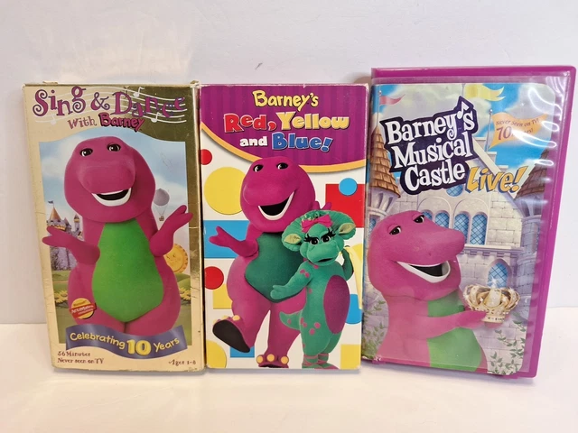 BARNEY VHS LOT Barney's Red, Yellow, and Blue Barney's Magic Castle ...