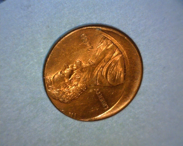 2000 LINCOLN CENT🌟OFF Center Strike🌟Very Nice Red/Brown🌟U S Error Coin ...