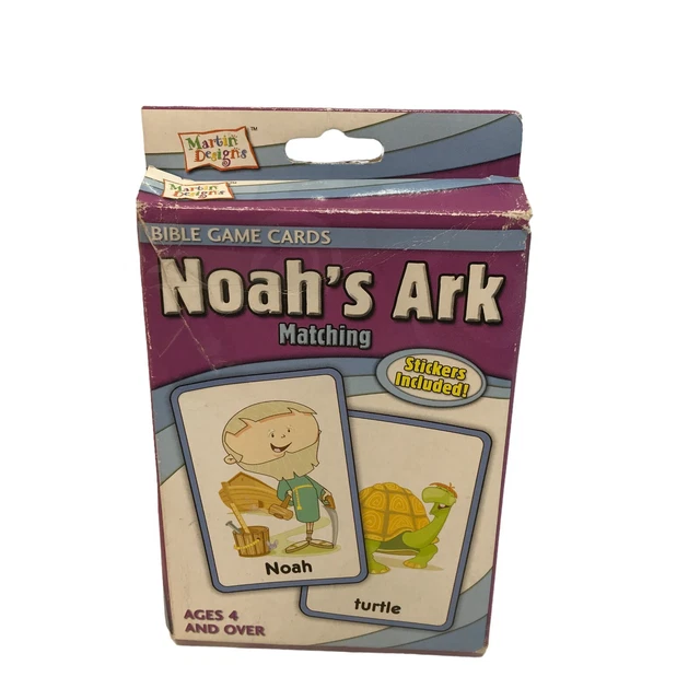 BIBLE GAME CARDS Noahs Ark Matching Game With Stickers Martin Designs ...