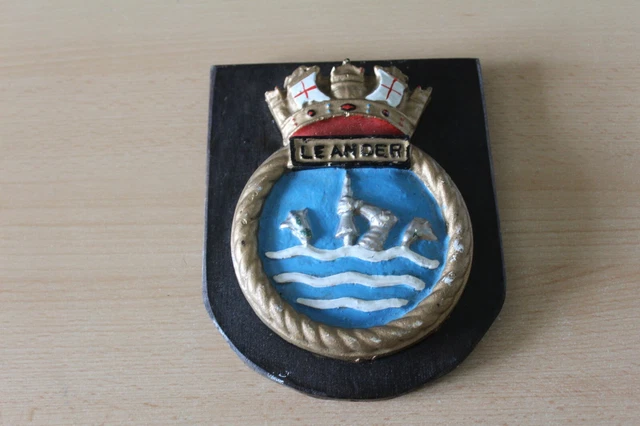 HMS LEANDER MOUNTED Ships Crest - F109 - Royal Navy Frigate £15.00 ...