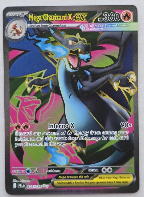 POKEMON TCG MEGA Charizard X Ex (Ultra Rare) 109/094 Phantasmal Flames ...