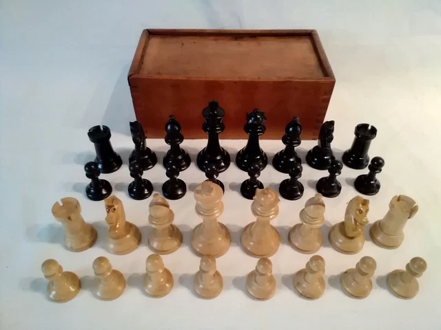ANTIQUE VINTAGE STAUNTON Chess Set Excellent Condition & Quality ...