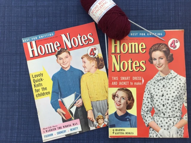 HOME NOTES 1958 Magazines x 2 ~ 1950s Stories Recipes Knitting Adverts ...