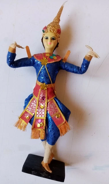POUPEE THAILANDE TRADITIONNEL DANSEUR THAI DOLL DANCING 29cm PORT A ...