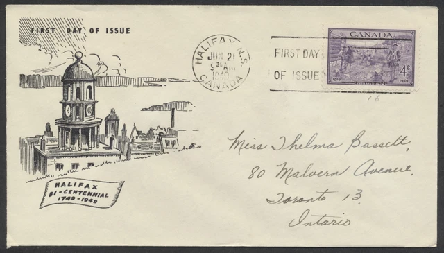 1949 #283 HALIFAX Bicentennial FDC Black Jacobi Cachet $3.65 - PicClick CA
