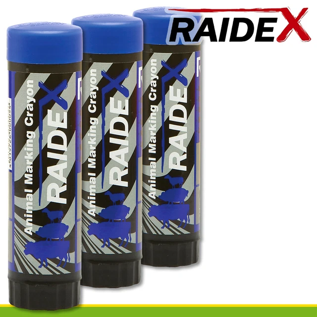 RAIDEX 3X 60G Stylo pour Marquage de Bétail Bleu de Pâturage Stable ...