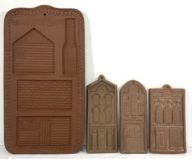 VINTAGE HARTSTONE CERAMIC Stone Cottage Shortbread Cookie Molds Lot of ...