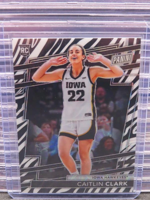 2024 PANINI THE National Gold Pack Caitlin Clark Zebra Prizm Rookie ...