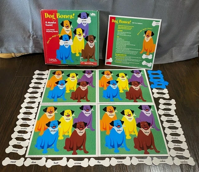 DOG BONES! LONG Vowel Sounds Educational Game Reading Board Phonics ...