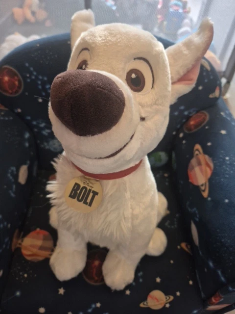 DISNEY STORE BOLT STAMPED Sitting Plush Soft Toy Excellent Condition ...