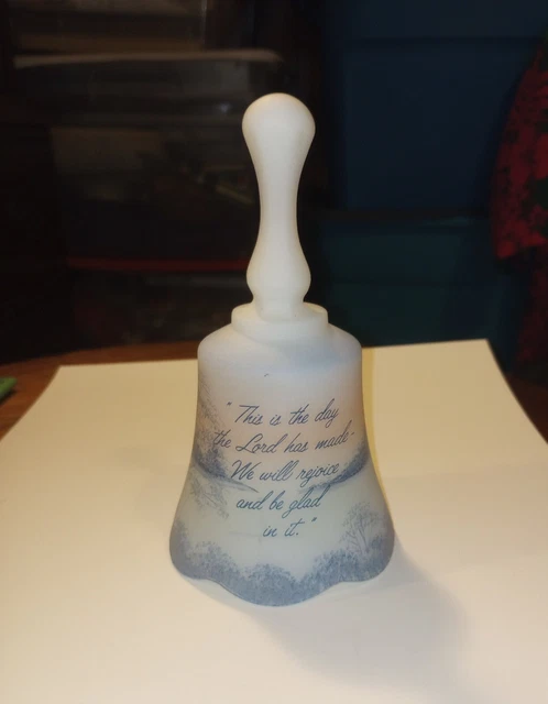 VINTAGE FENTON SATIN Bell "This is the day the lord has made" Signed D ...