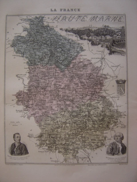 CARTE DÉPARTEMENTALE DE la HAUTE MARNE Chaumont Wassy Langres Nombreuses infos EUR 9,90 ...