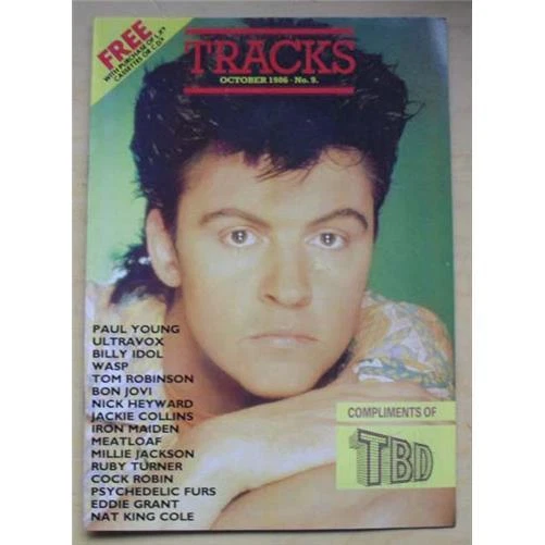 PAUL YOUNG TRACKS Magazine October 1986 Paul Young Cover With More ...