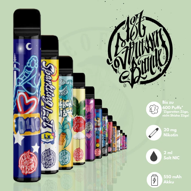 187 Strassenbande E Zigarette E Shisha I Einweg Vape Mit 20mg Nikotin E Liquid Eur 599