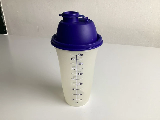 TUPPERWARE MIX FIX, Shaker, 500 ml, blauer Deckel, mit Skala re. + li ...