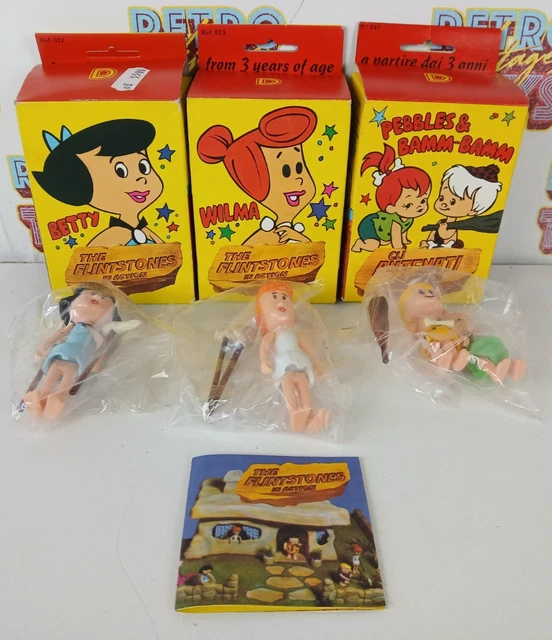 WILMA BETTY RUBBLE FLINSTONES ANTENATI D-PLAY 1985 Ciottolina Pebbles ...