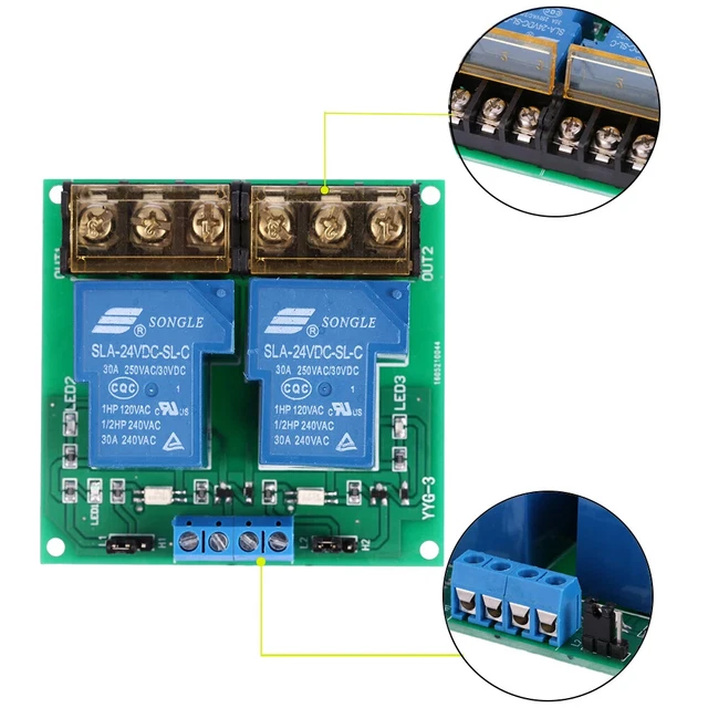 CHANNEL RELAY BOARD Business Industrial With Optocoupler 30A 5V/12V/24V ...