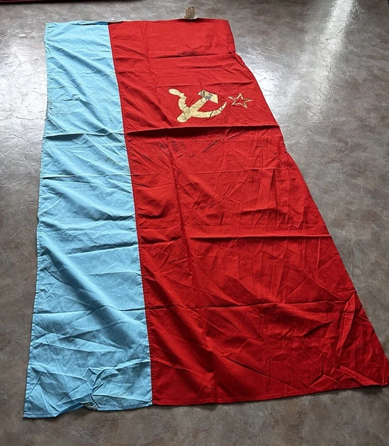 USSR ORIGINAL FLAG of the Ukrainian SSR Republic Flag Hammer & Sickle ...