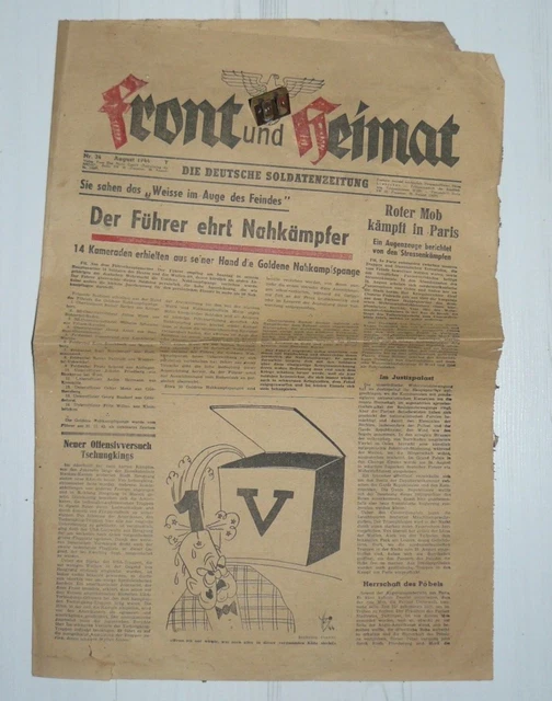 WW2 RARE JOURNAL allemand Front und Heimat régime Hitlerien août 1944 ...