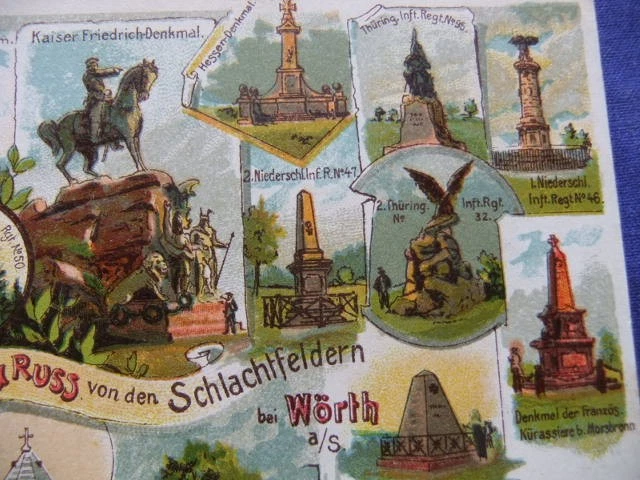 ALTE LITHO-AK&GRUSSVON DEN Schlachtfeldern bei WÖrth a/S",Deutsch-Franz ...