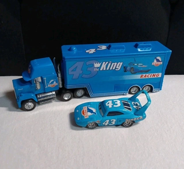 DISNEY PIXAR CARS #43 Dinoco Racing The King Die Cast Truck Hauler With ...